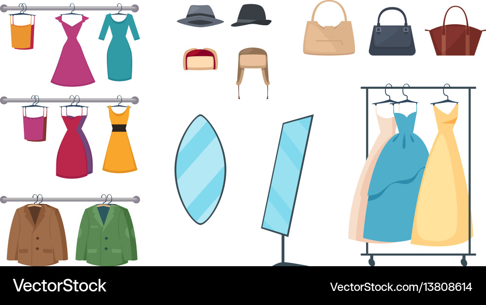 Clothing store icon set Royalty Free Vector Image