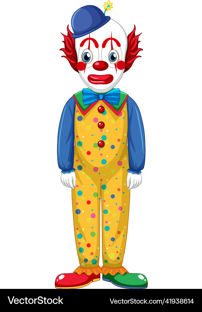Colourful clown cartoon character Royalty Free Vector Image