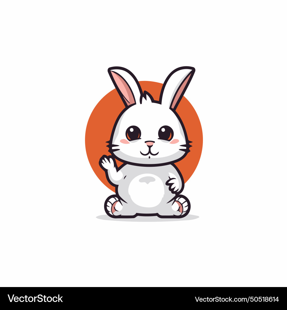 Cute rabbit cartoon little icon Royalty Free Vector Image