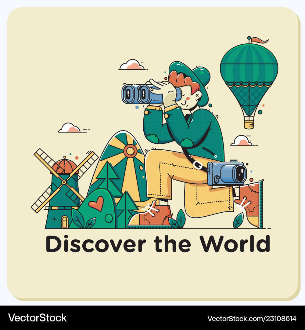 Discover the worldtravel explore Royalty Free Vector Image