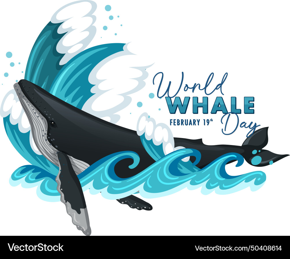 Graphic of a whale with stylized waves Royalty Free Vector