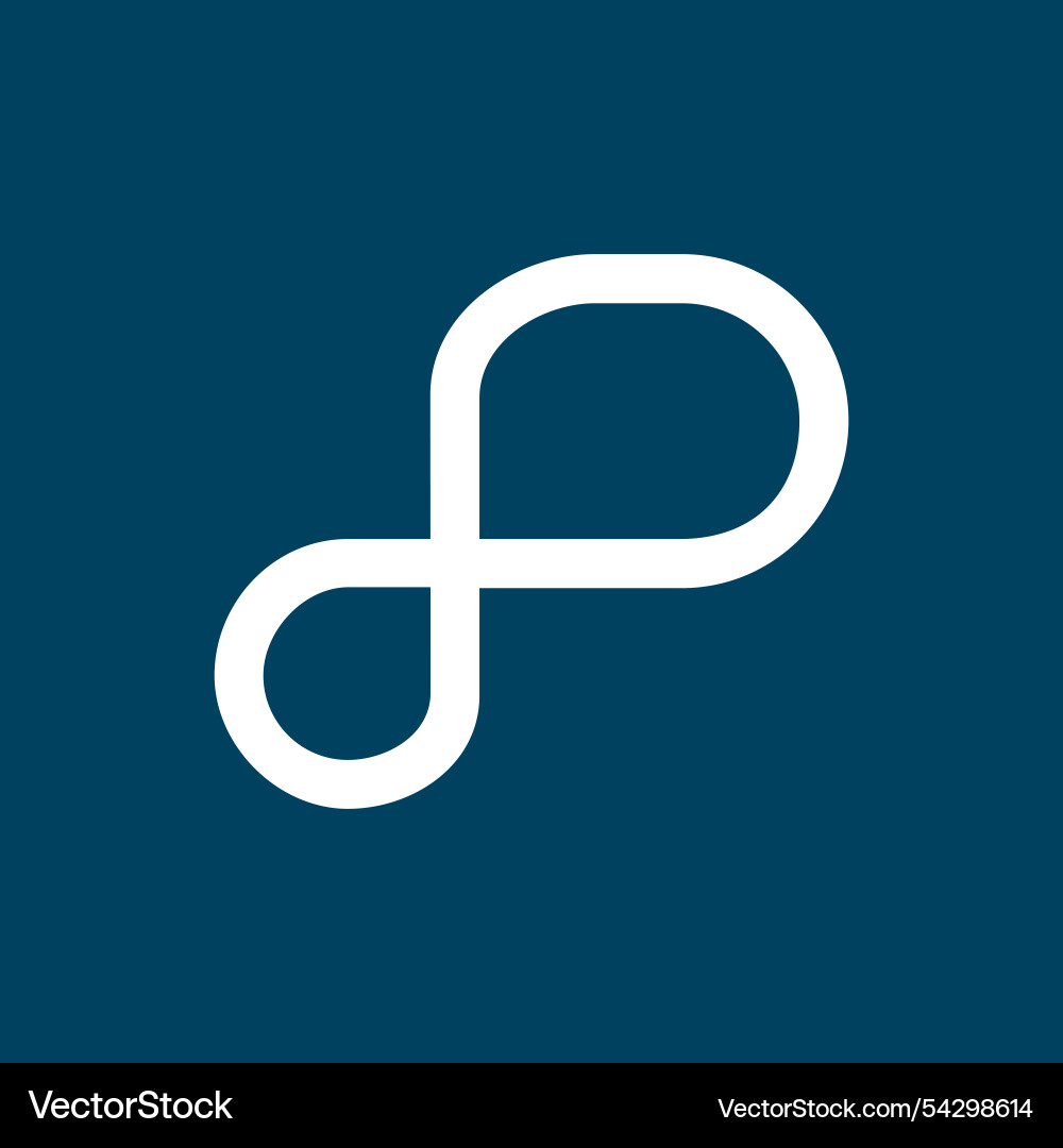 Letter p with infinity symbol combination Vector Image