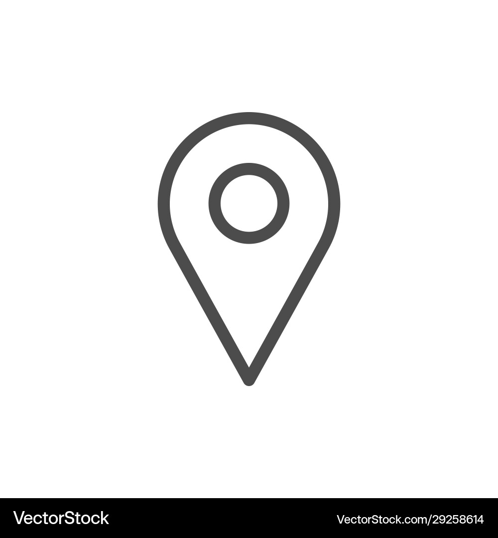 Location pin line outline icon Royalty Free Vector Image