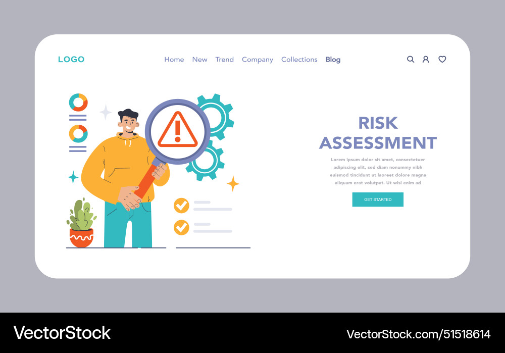 Risk assessment concept flat Royalty Free Vector Image