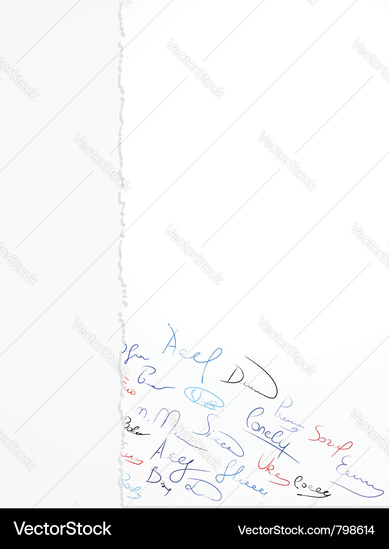 Signatures on paper Royalty Free Vector Image - VectorStock