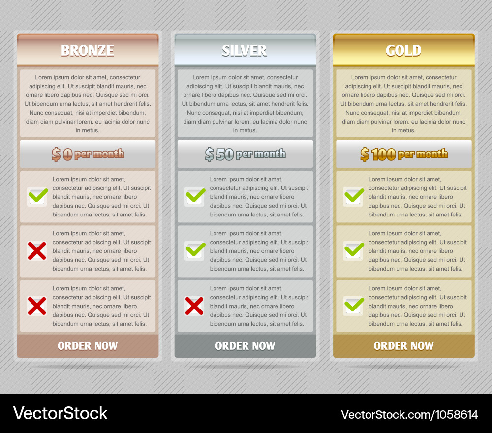 Subscription Plan Mockup Royalty Free Vector Image