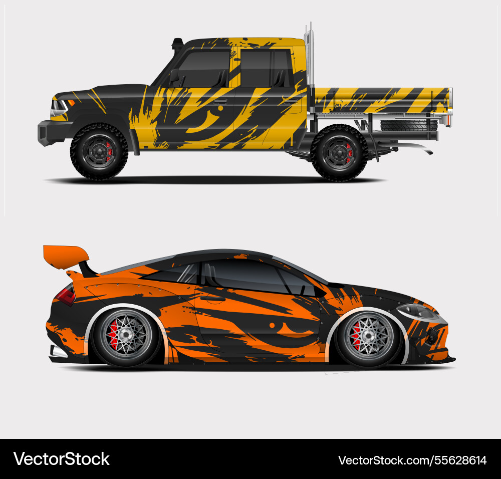 Vehicle car wrap custom design Royalty Free Vector Image