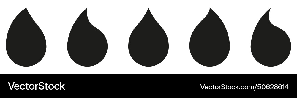 Water drop shape icon or rain drops Royalty Free Vector