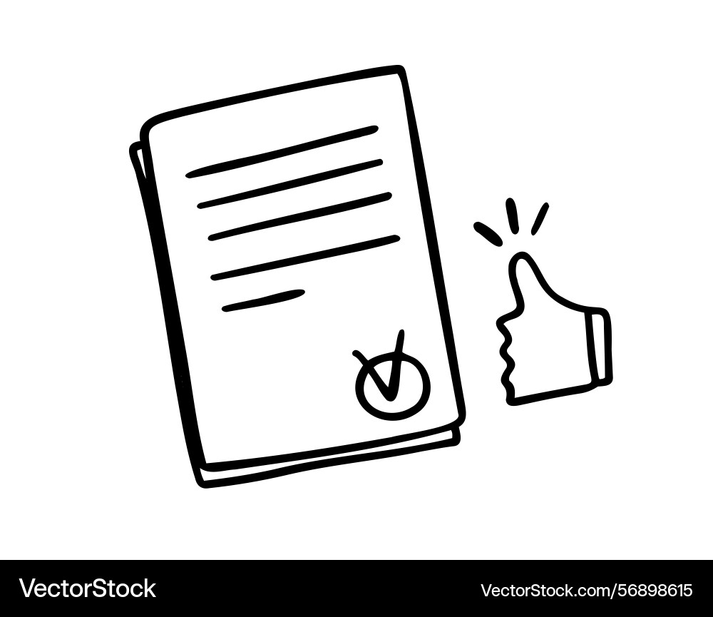 Approved document symbol for approval accredited Vector Image