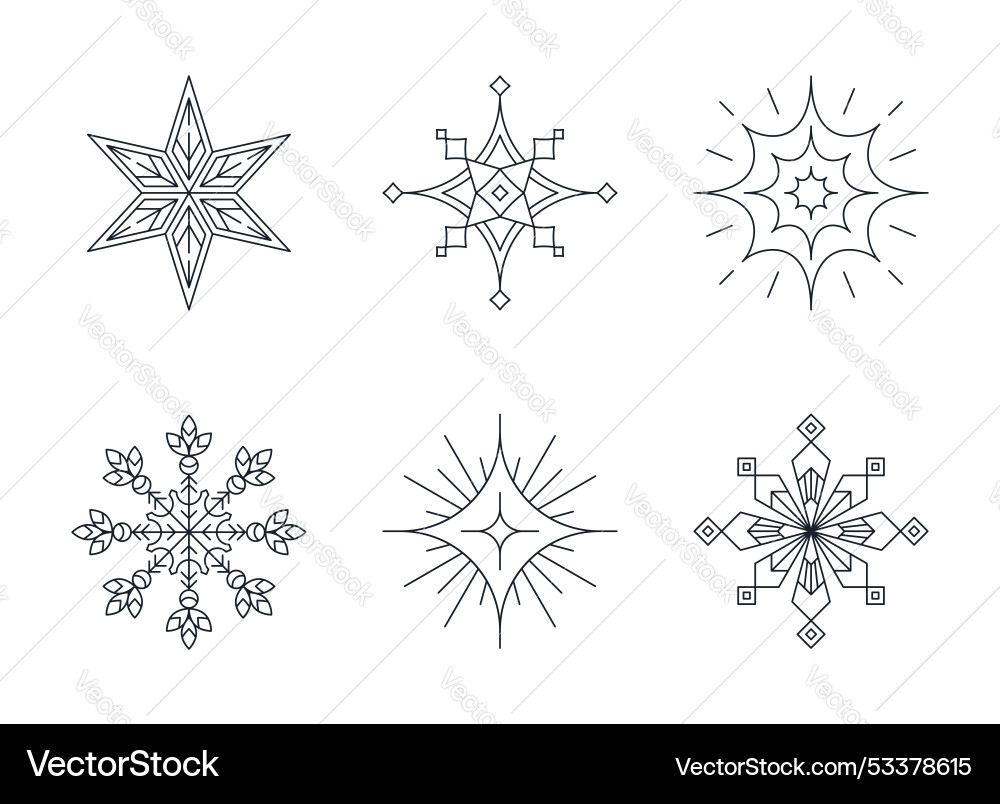 Boho Star Icon Set - Celestial Styles Royalty Free Vector