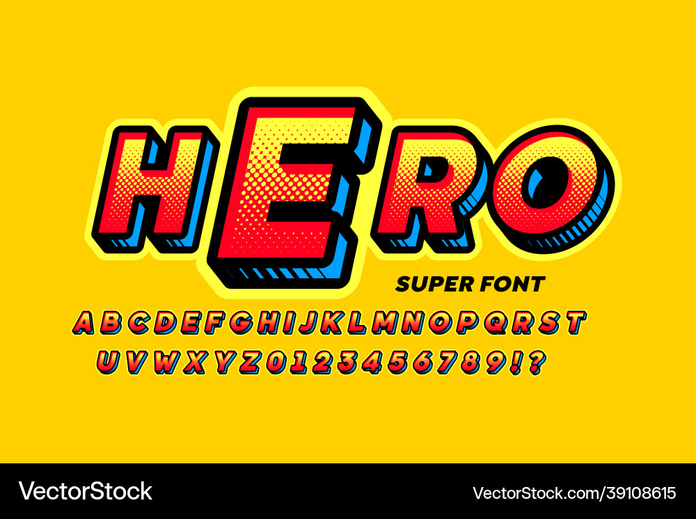 Comics superhero style font Royalty Free Vector Image