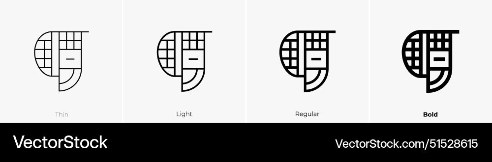 Fencing mask icon thin light regular and bold Vector Image