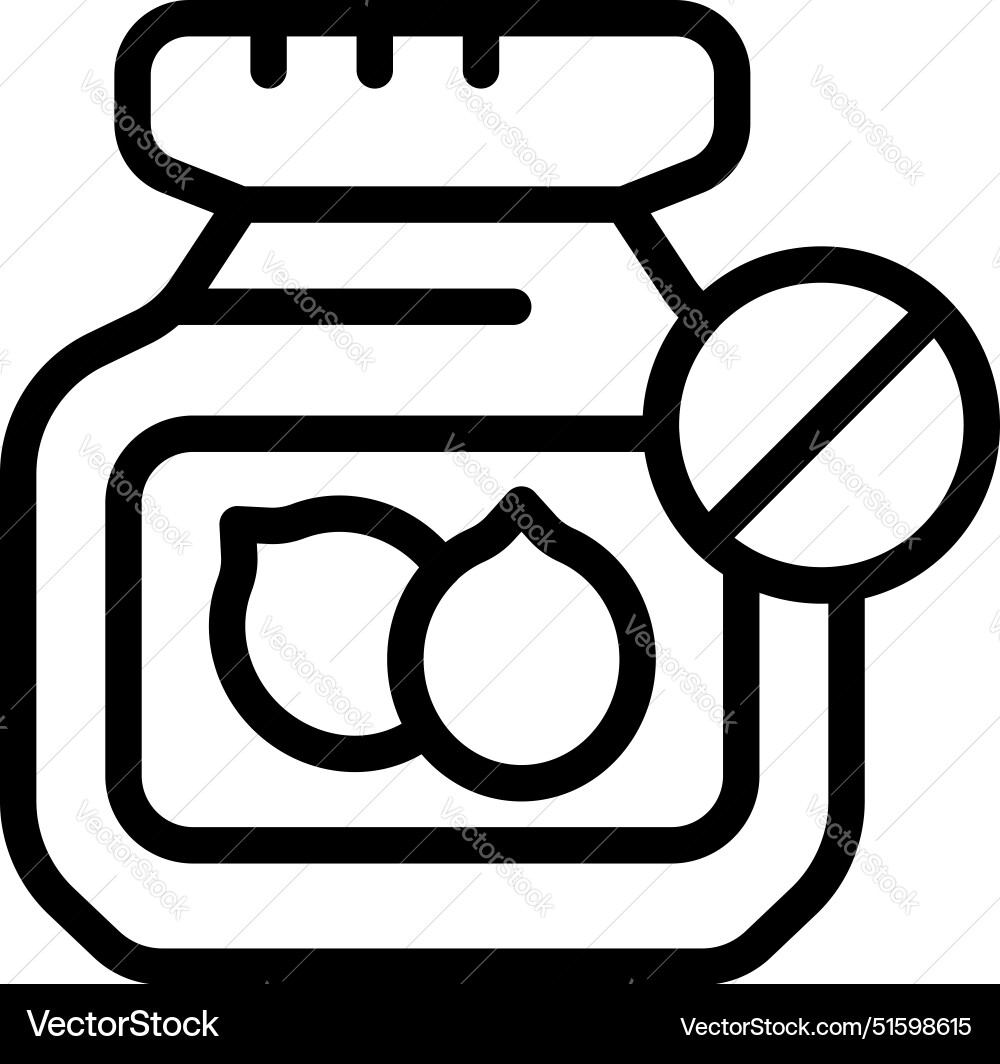 Food allergy icon showing macadamia nuts inside Vector Image