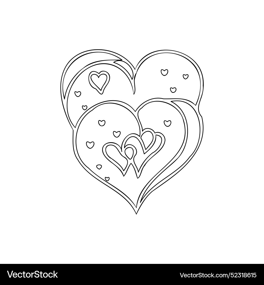 Love valentine outline sketch Royalty Free Vector Image