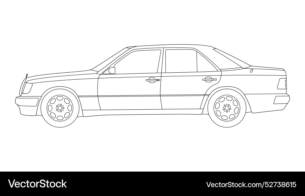 Mercedes benz e class w124 outline Royalty Free Vector Image