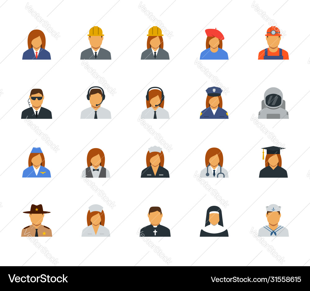 People professions and occupations icon set Vector Image