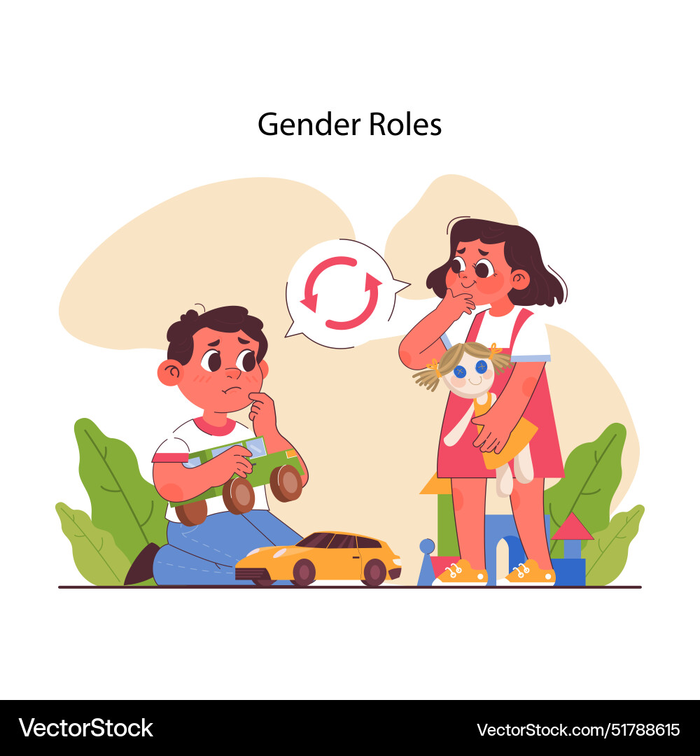Socialization society gender roles influence Vector Image