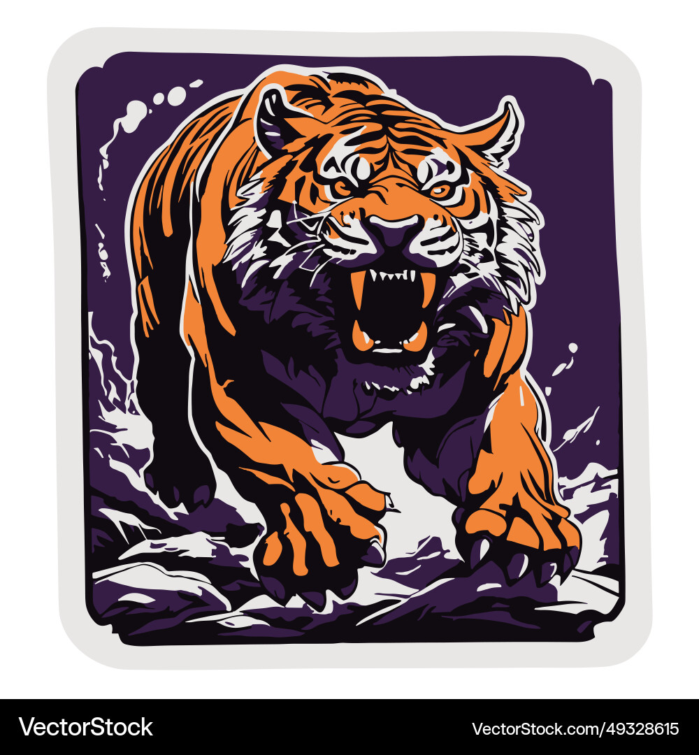 Tiger sticker Royalty Free Vector Image - VectorStock