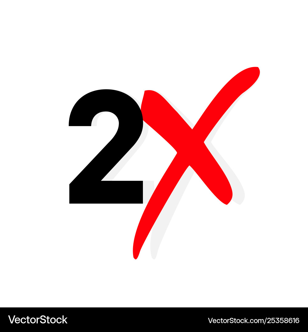 2x logo icon x2 text letter double faster Vector Image