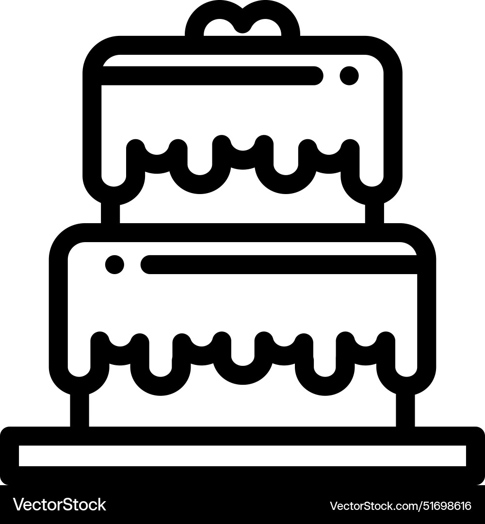 Cake icon thin linear style design isolated Vector Image