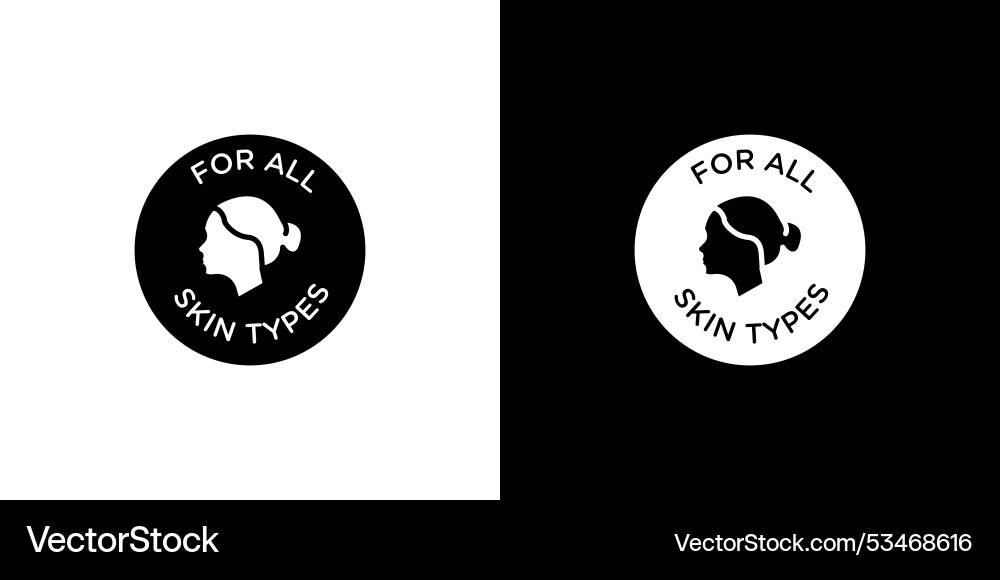 For all skin types icon linear logo isolated Vector Image