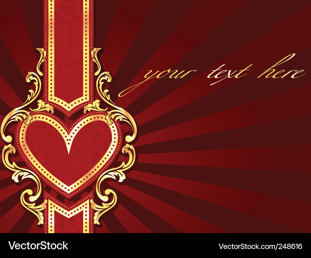 Horizontal label with a heart Royalty Free Vector Image