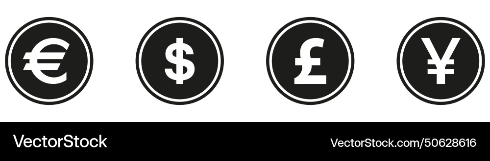 Internet money icons pack in checkerboard bg Vector Image