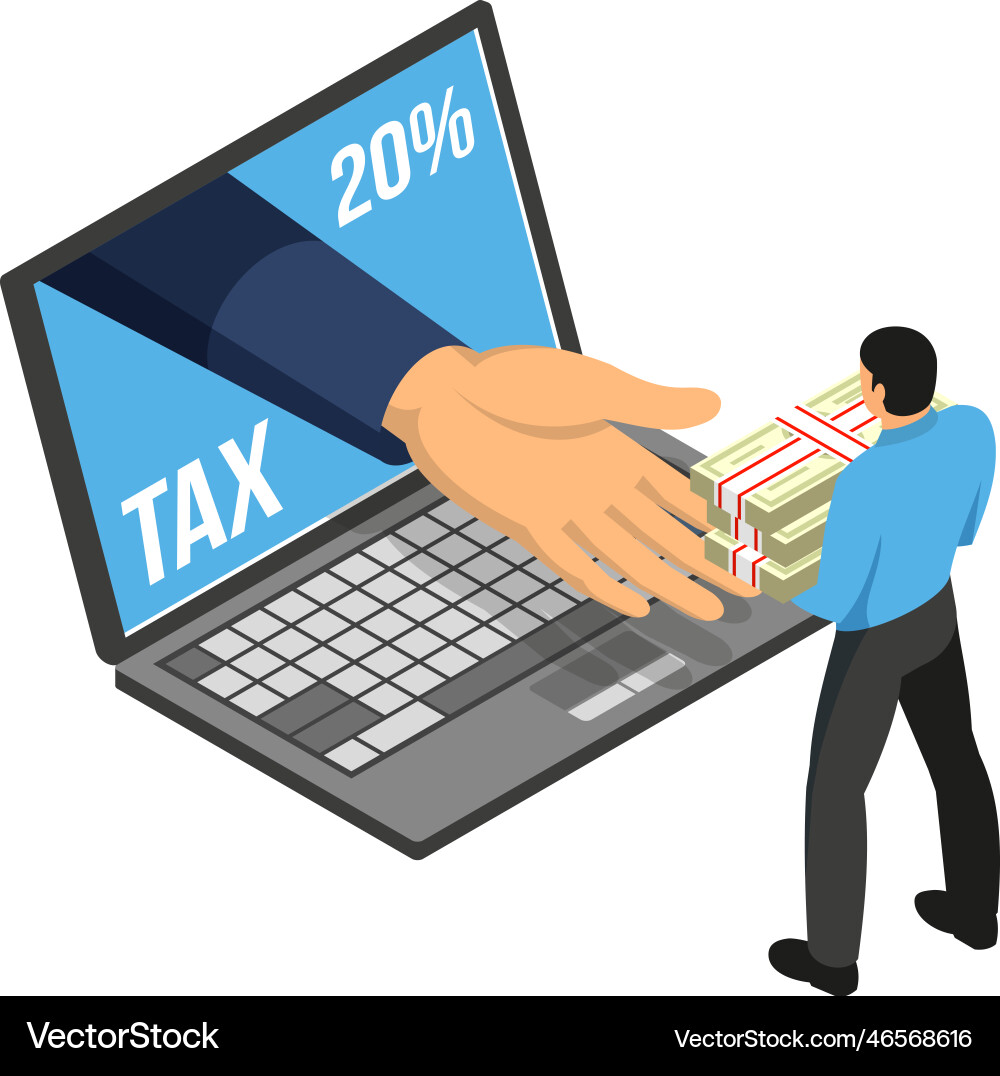 Isometric taxpaying icon Royalty Free Vector Image