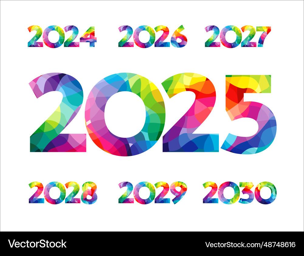 Mosaic collection of logos 2024 2030 Royalty Free Vector