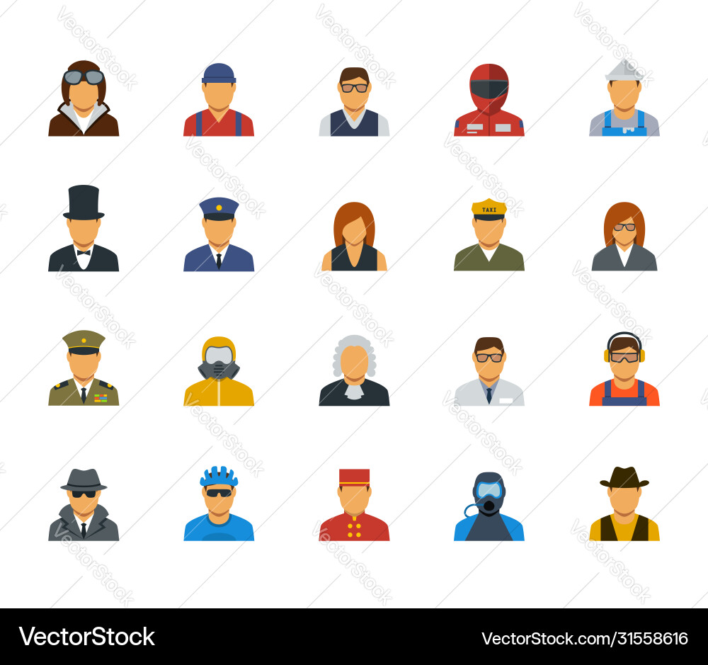 People professions and occupations icon set Vector Image