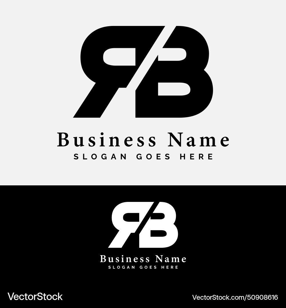 R b rb letter logo alphabet initial icon Vector Image
