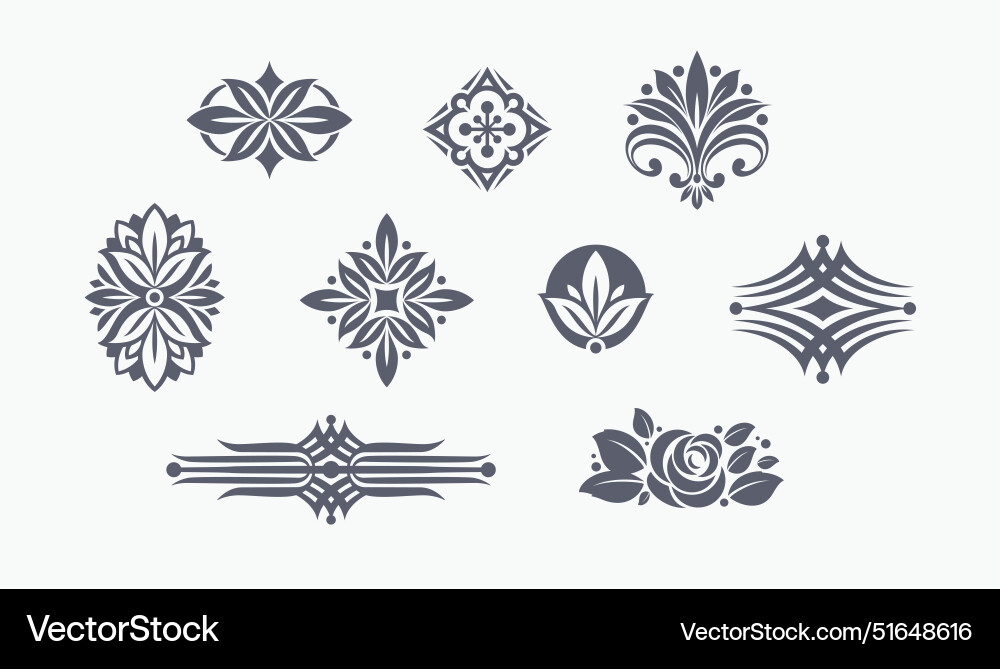 Set of page and book decorations design elements Vector Image