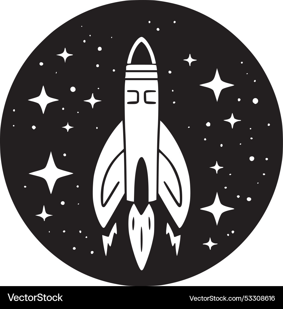Space - black and white isolated icon Royalty Free Vector
