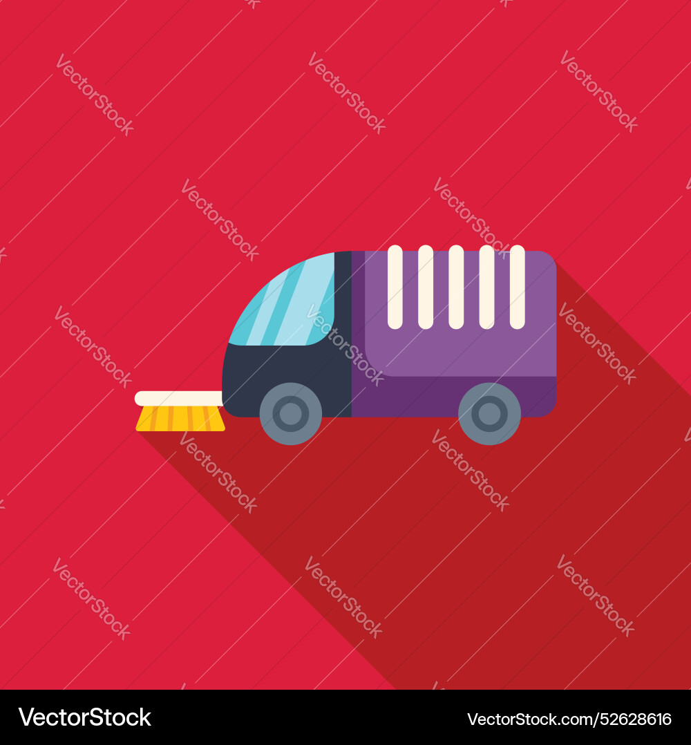 Street cleaning machine cleaning roadside with Vector Image