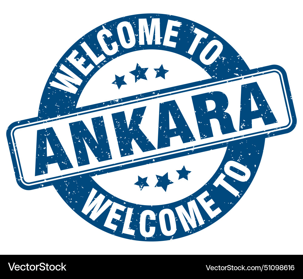 Welcome to ankara stamp round sign Royalty Free Vector Image