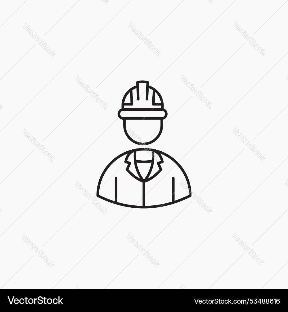 Workerline in thin line black color flat simple Vector Image