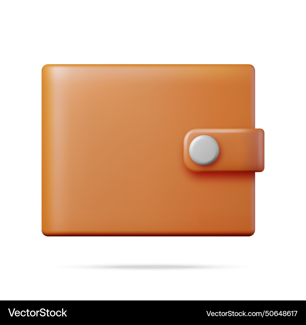 3d brown leather wallet isolated Royalty Free Vector Image