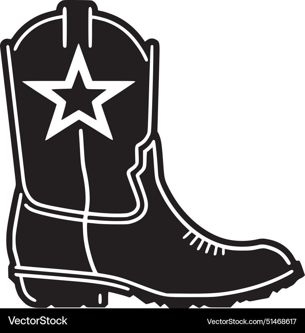 Cowboy boot - minimalist and simple silhouette Vector Image