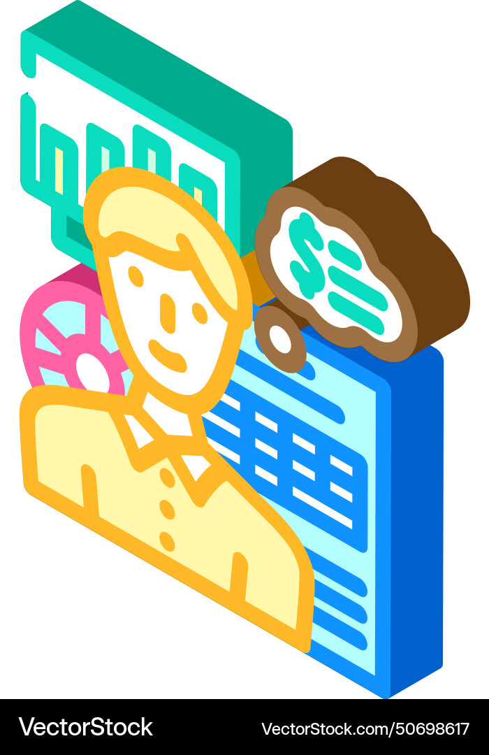 Financial advisor isometric icon Royalty Free Vector Image