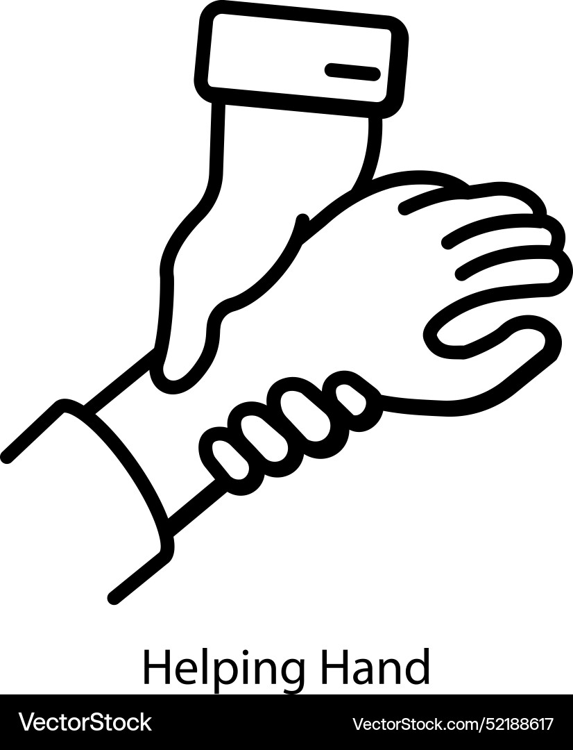 Helping hand Royalty Free Vector Image - VectorStock
