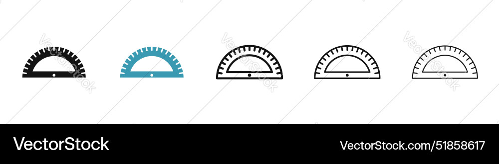 Protractor icon set in black and blue colors Vector Image
