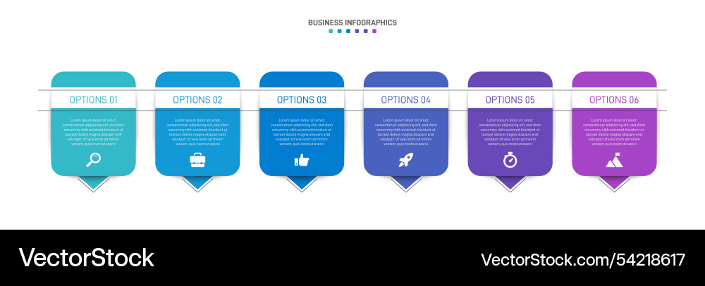 Six Stage Progress Timeline Royalty Free Vector Image