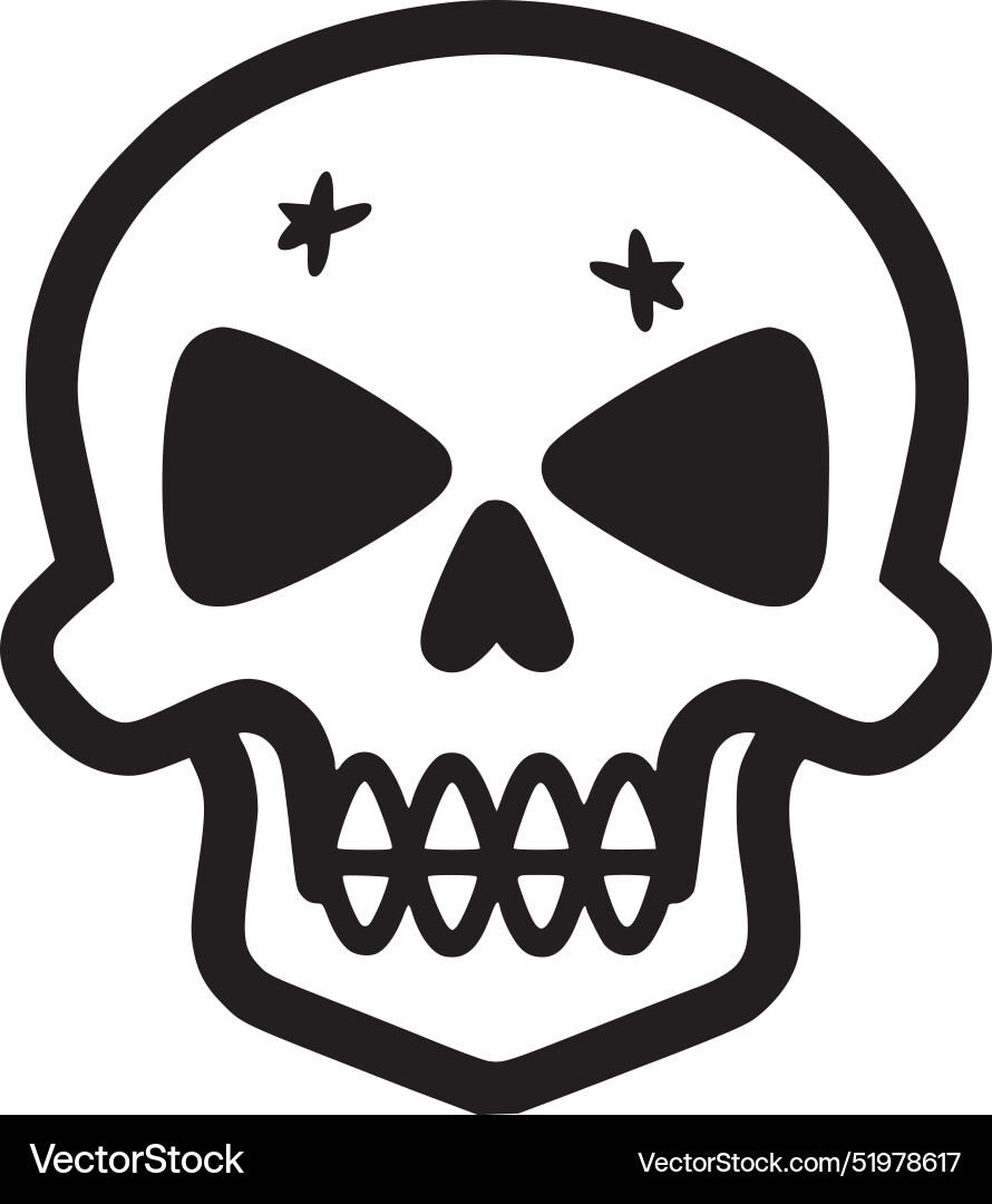 Skull - minimalist and simple silhouette Vector Image