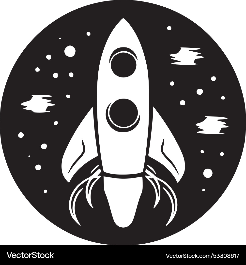 Space - minimalist and flat logo Royalty Free Vector Image
