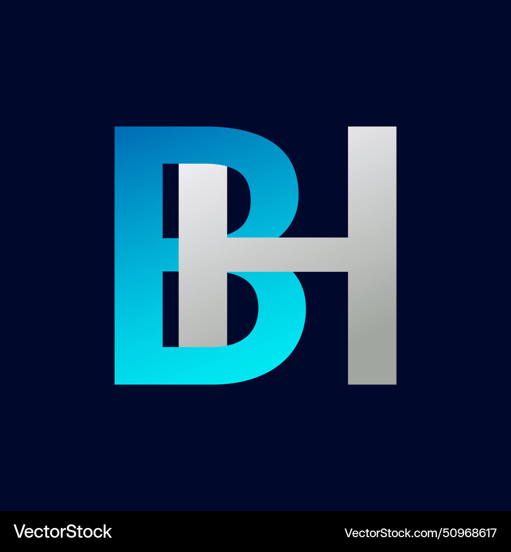 Unique bh letter logo icon template Royalty Free Vector