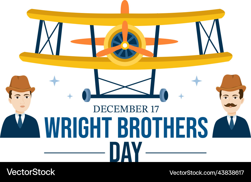 Wright brothers day on december 17th template Vector Image
