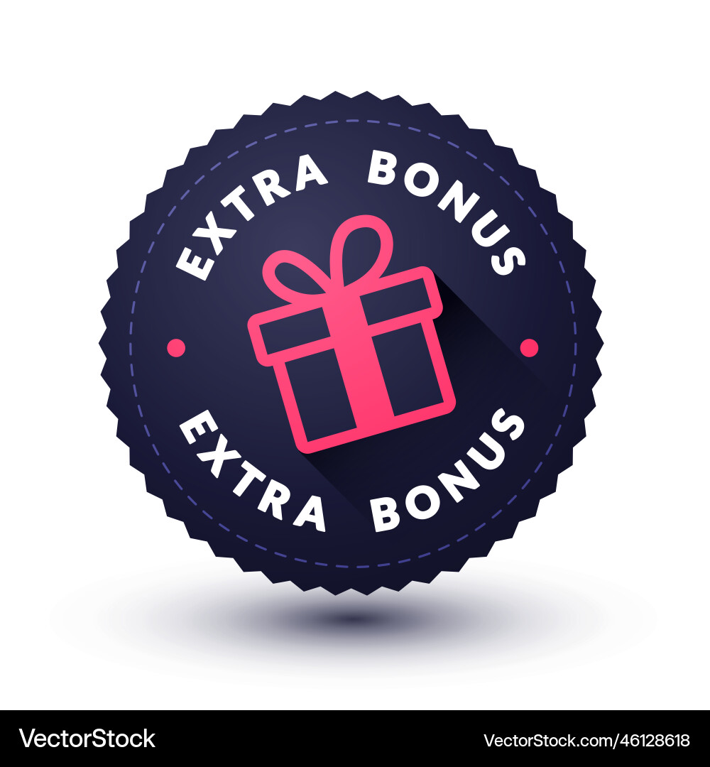 Bagde with gift icon and text extra bonus Vector Image