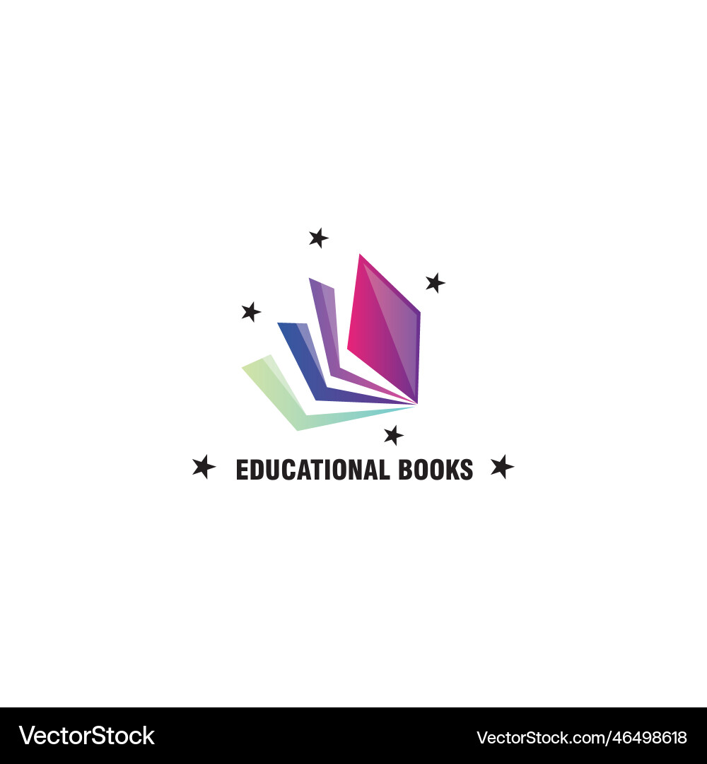 Book logo template education design abstract Vector Image