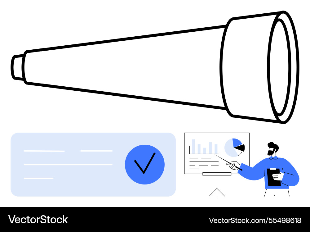 Businessman presenting data insights Royalty Free Vector