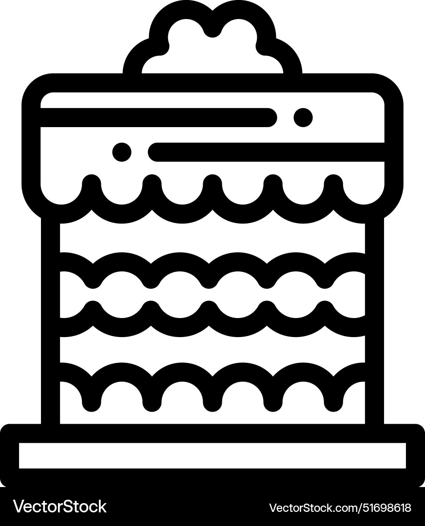 Cake icon thin linear style design isolated Vector Image